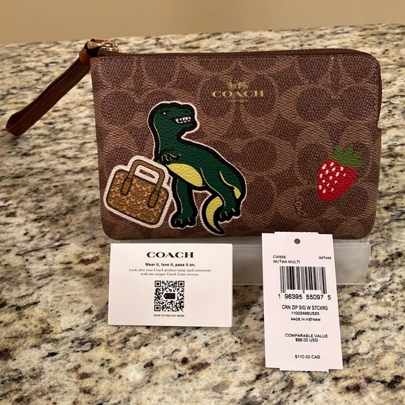 Coach | Bags | Coach Collector Corner Zip Wristlet With Dinosaur ...